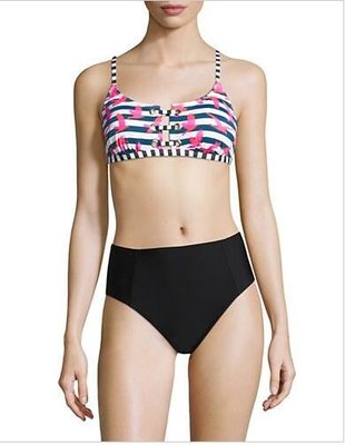 China DESIGN LAB LORD & TAYLOR Strappy Crop Swim Top with Grommets supplier