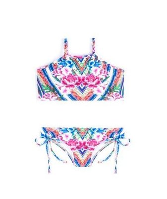 China Colorful Crop Top Bikini With Floral Print - Monica Bela supplier