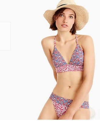 China Banded T-back bikini top in colorblock supplier