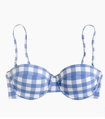 China underwire bikini top in oversized matte gingham supplier