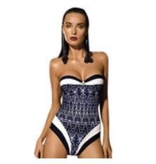 China Ruffled Women Bikini Strapless Push Up One Pieces High Waisted Bathing Suits Swimsuit White Monokini supplier