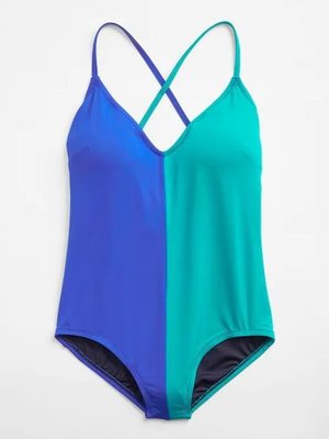 China Colorblock Strappy V-Neck One-Piece Suit supplier