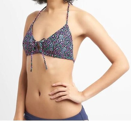 China Print Tie Bralette Bikini Top supplier