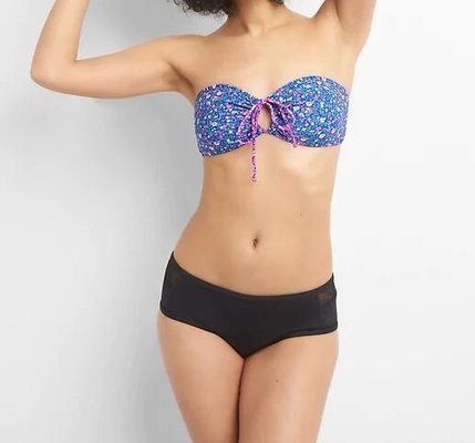 China Floral Tie Bandeau Bikini Top supplier