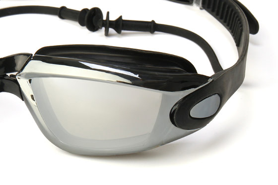 China Summer Swimming Goggles Professional Anti-fog Swimming Goggles Men & Women Big Box Electroplating + Swimming Cap SilverI supplier