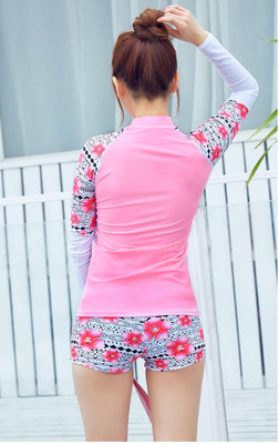 2019 UV Protection Swimming suit for women long sleeve and legs swimwear shorts pants set beach surf clothes swimsuit supplier