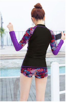 2019 UV Protection Swimming suit for women long sleeve and legs swimwear shorts pants set beach surf clothes swimsuit supplier