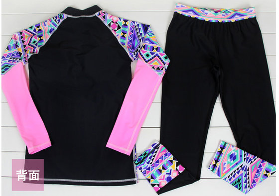 2019 UV Protection Swimming suit for women long sleeve and legs swimwear shorts pants set beach surf clothes swimsuit supplier
