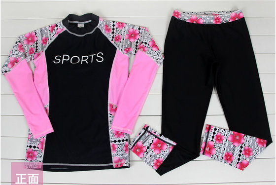 2019 UV Protection Swimming suit for women long sleeve and legs swimwear shorts pants set beach surf clothes swimsuit supplier