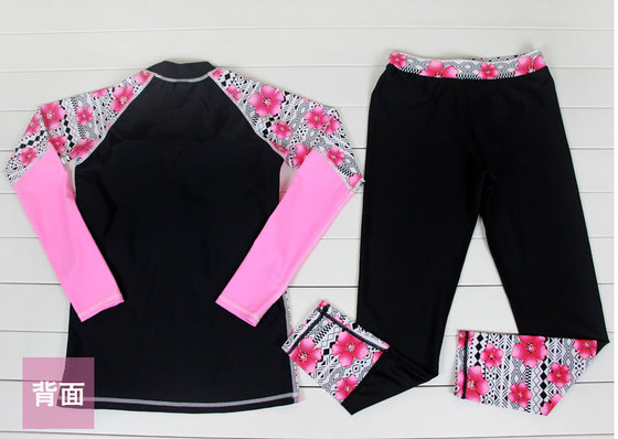 2019 UV Protection Swimming suit for women long sleeve and legs swimwear shorts pants set beach surf clothes swimsuit supplier