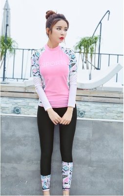 2019 UV Protection Swimming suit for women long sleeve and legs swimwear shorts pants set beach surf clothes swimsuit supplier