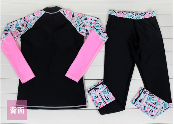 2019 UV Protection Swimming suit for women long sleeve and legs swimwear shorts pants set beach surf clothes swimsuit supplier