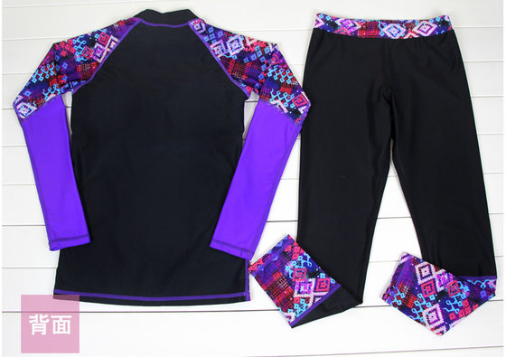 2019 UV Protection Swimming suit for women long sleeve and legs swimwear shorts pants set beach surf clothes swimsuit supplier