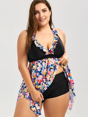 swimwear women bikini Large size swimsuit black dress Beach vacation sexy piece swimsuit fat bikini Increase fertilizer supplier