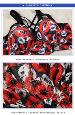 style bikini three-piece swimsuit female blouse sunscreen gather Korean version of the corner hot spring swimsuit supplier