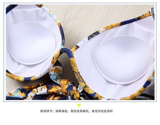 style bikini three-piece swimsuit female blouse sunscreen gather Korean version of the corner hot spring swimsuit supplier