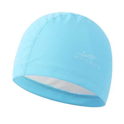 Adult swimming hats new fabric waterproof PU elastic hats ear protect Long Hair men and women sports swimming pool hat h supplier