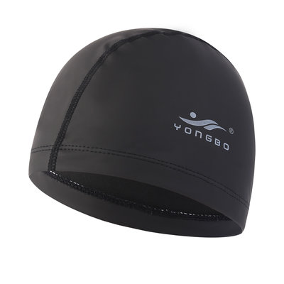 Adult swimming hats new fabric waterproof PU elastic hats ear protect Long Hair men and women sports swimming pool hat h supplier