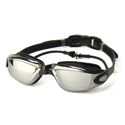 Summer Swimming Goggles Professional Anti-fog Swimming Goggles Men & Women Big Box Electroplating + Swimming Cap SilverI supplier