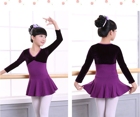 Girl Long Sleeve Cotton Leotard Ballet Dance Female Ballet Gymnastics Dancewear supplier