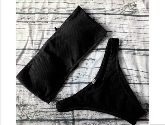 2019 Solid Bikini Brazilian Swimsuit Bikini Sexy Female Shoulder Swimsuit Bikini Suit Maillot De Bain Femme supplier