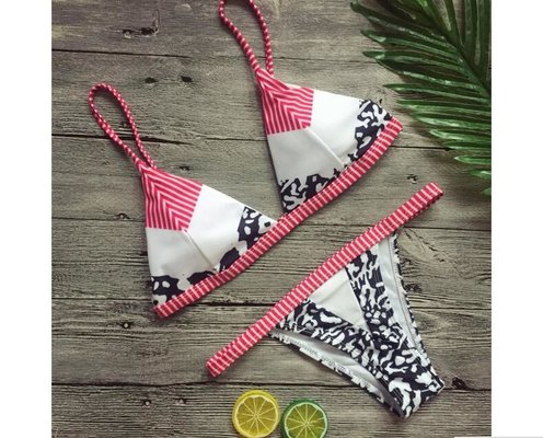 Swimwear button 2018 Sexy Bikinis women swimsuit brazilian woman Bandeau Push up Vintage Bikini Set Biquini beachwear supplier