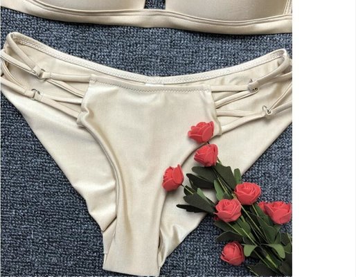 Womail Sexy Beach Bikini Set Mid Waisted Women Solid Color Sport Split Swimwear supplier