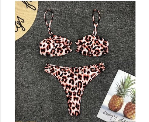 Womail Alluring Biquini Leopard Printed Bikini Push-Up Padded Swimwear Women's supplier