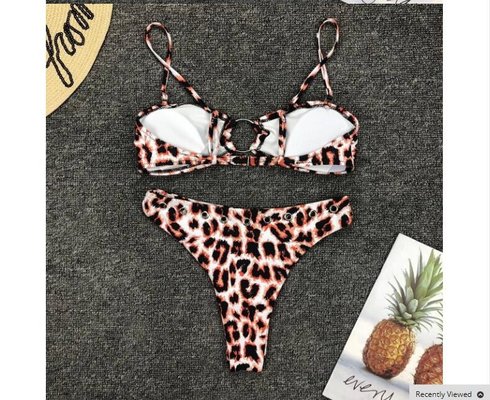 Womail Alluring Biquini Leopard Printed Bikini Push-Up Padded Swimwear Women's supplier
