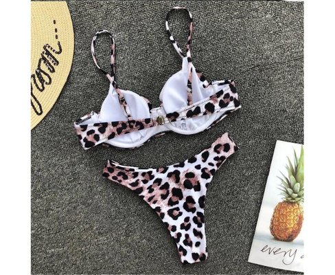 Womail Alluring Biquini Leopard Printed Bikini Push-Up Padded Swimwear Women's supplier