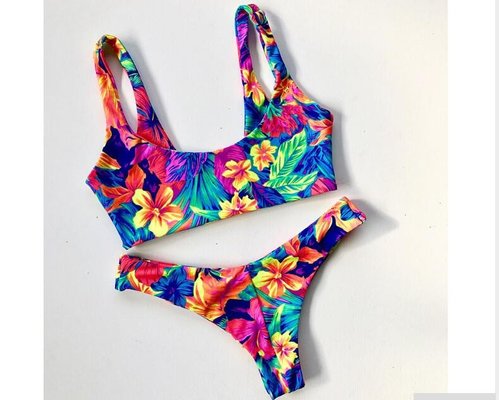 2019 Ruffle Women Swimsuit Cross Bandage Swimwear Push Up Bikini Set Beach supplier