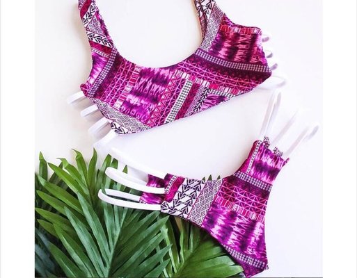 2019 Ruffle Women Swimsuit Cross Bandage Swimwear Push Up Bikini Set Beach supplier