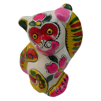 Colored Drawing on Pottery Clay Sculpture Chinese Zodiac Monkey