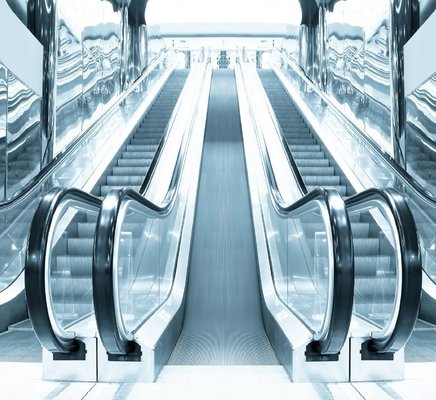35 Degree Commercial VVVF Escalator with Glass Balustrade and Aluminum Step