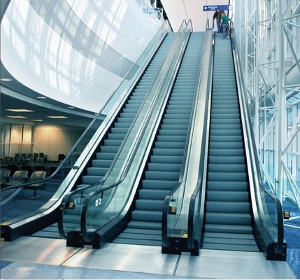 35 Degree Commercial VVVF Escalator with Glass Balustrade and Aluminum Step