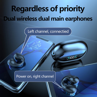 2023 hot selling ear clip tws earbuds wireless bluetooth earphone quick connect hifi sound true wireless earbuds