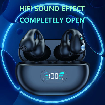 2023 hot selling ear clip tws earbuds wireless bluetooth earphone quick connect hifi sound true wireless earbuds