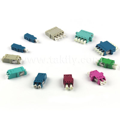 Customized Single mode multi mode LC duplex quad fiber optic adapters