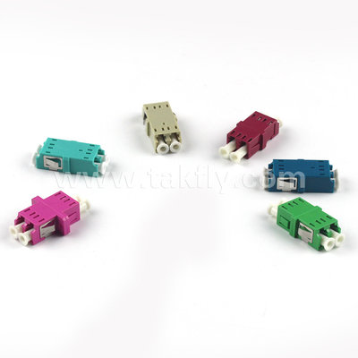 Customized Single mode multi mode LC duplex quad fiber optic adapters