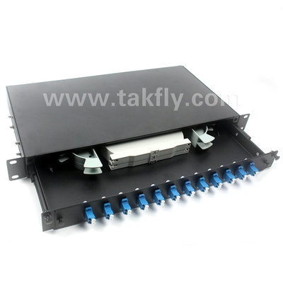 12 core fiber optic distribution frame with replaced face panel LC SC ST FC ODF frame