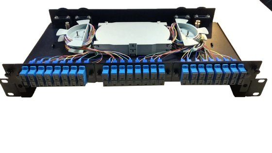 Metal 48 Port sliding type optic distribution frame Black 48 core odf