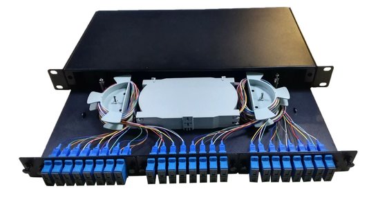 Metal 48 Port sliding type optic distribution frame Black 48 core odf