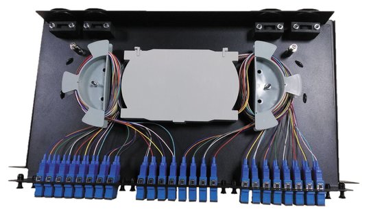 Metal 48 Port sliding type optic distribution frame Black 48 core odf