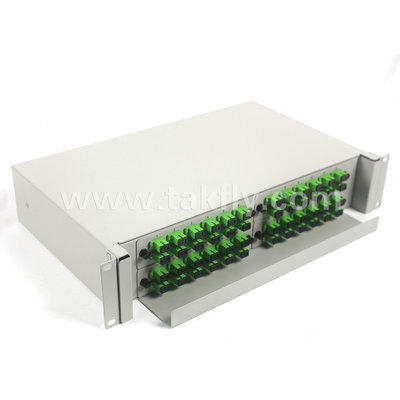 2U 48 core sliding type optic distribution frame 48 port ODF with SC adapters