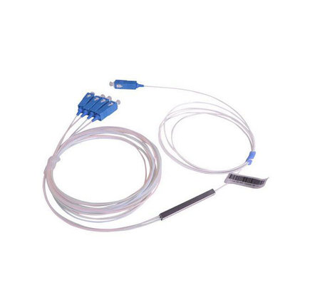 1 to 4 SC APC fiber optic PLC splitter mini mode type 0.9mm 1.5m in & out fiber