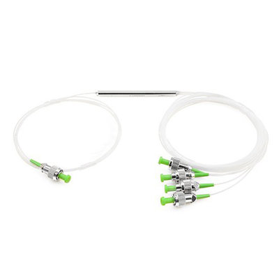 1 to 4 SC APC fiber optic PLC splitter mini mode type 0.9mm 1.5m in & out fiber