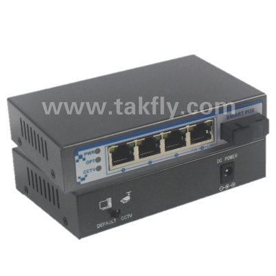 4 port 60W 100M fast fiber optical poe ethernet network switch poe switch fiber