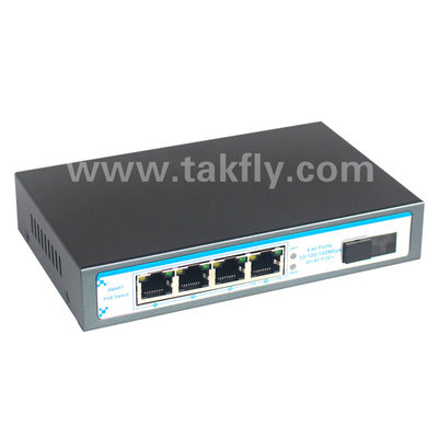 4 port 60W 100M fast fiber optical poe ethernet network switch poe switch fiber