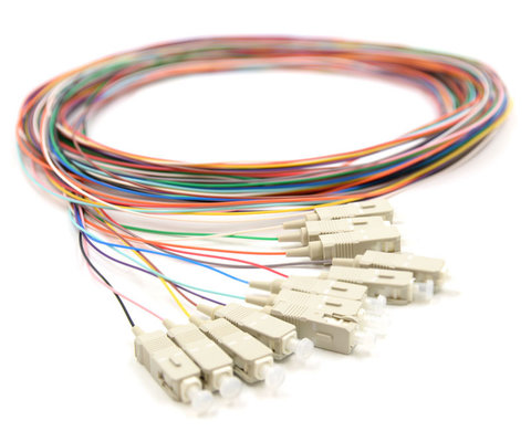 12 color 0.9mm Single mode multi mode 1m 1.5m SC/LC/ST/FC fiber optic pigtails