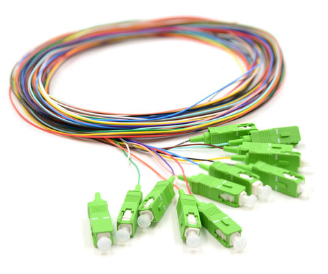 12 color 0.9mm Single mode multi mode 1m 1.5m SC/LC/ST/FC fiber optic pigtails